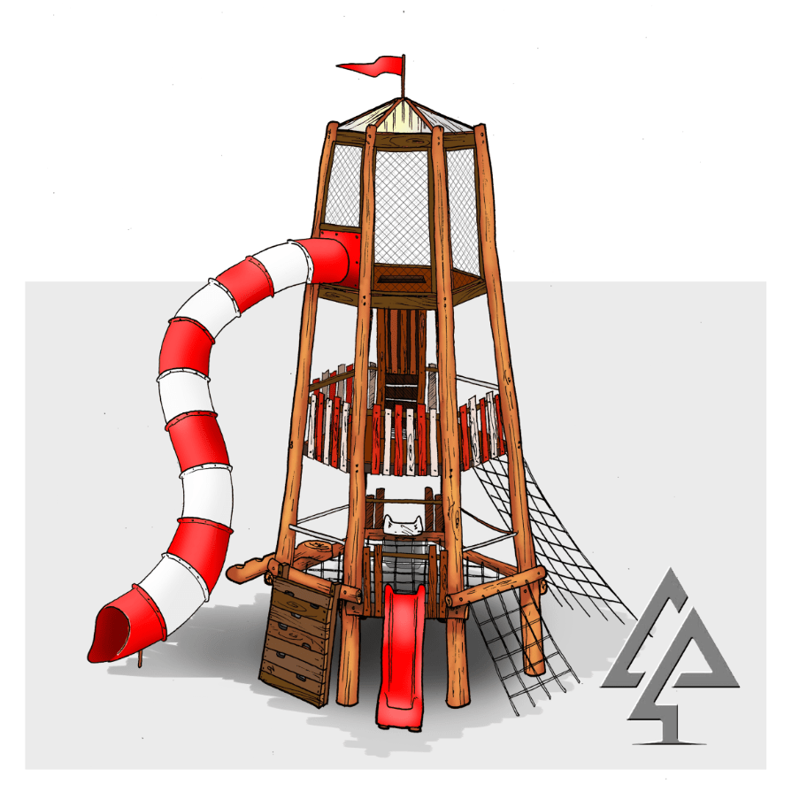 Lighthouse Play Tower WA | 7.7m Giant Tube Slide | VRI