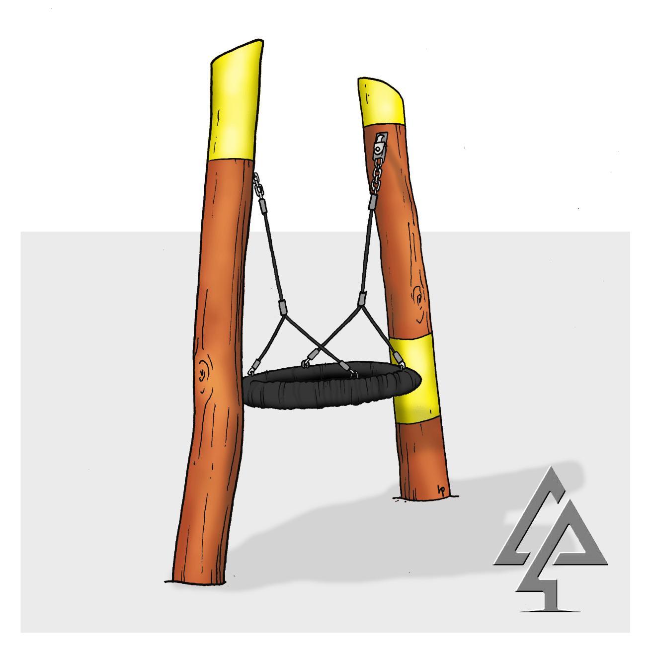 Heavy Duty Basket Swing WA | Jarrah Pole Frame | VRI