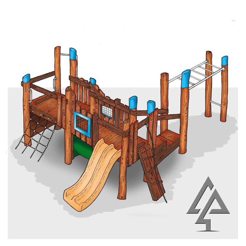 Jarrah Multi-Level Fort WA | Monkey Bars & Slides | VRI