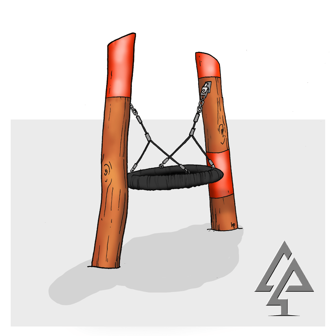 Compact Basket Swing WA | Mini Double Pole | VRI