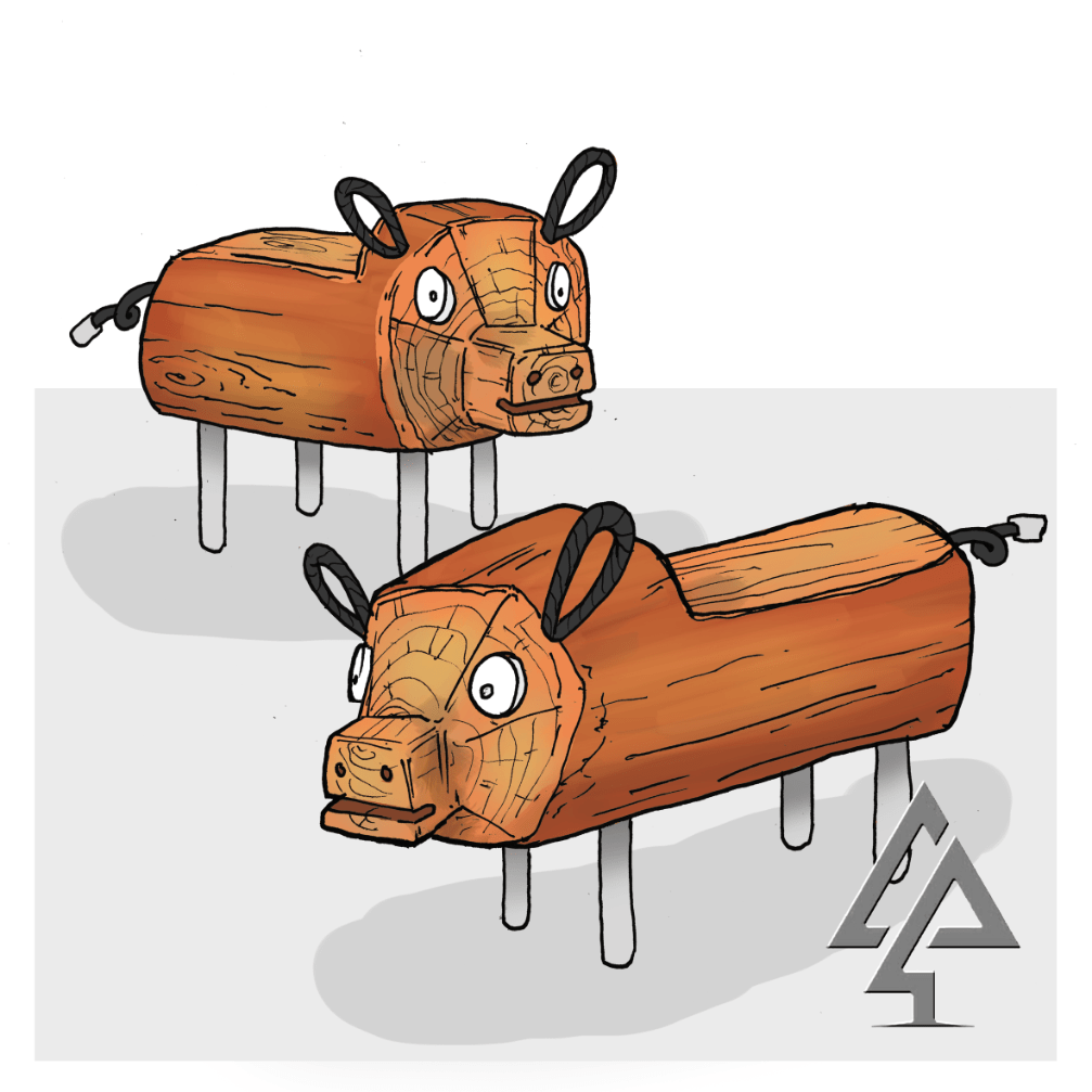 Piglet Log Seat WA | Cute Farmyard Play | VRI